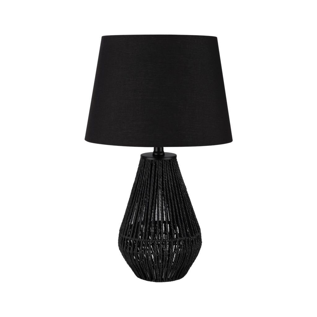 CARTER-TL - Paper Rope Table Lamp - Black – Downlights Online
