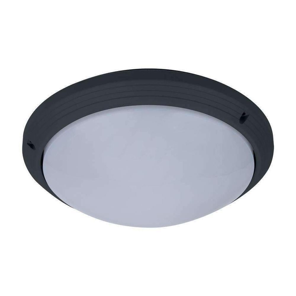POLYSLIM - Round Polycarbonate Exterior Ceiling Light - Black ...