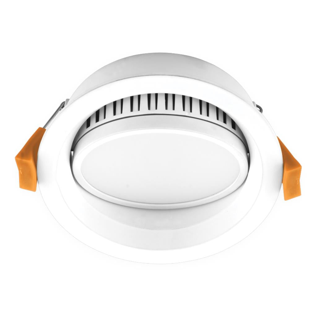 DECO-13 Round 13W Dimmable LED Tricolour Tiltable IP44 Downlight - Whi ...