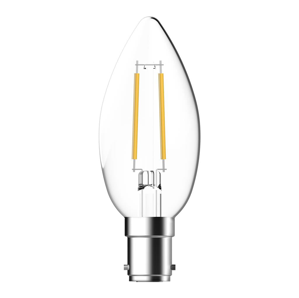 CANDLE 4.2W DIMMABLE LED FILAMENT LAMP CLEAR 240V - B15 – Downlights Online